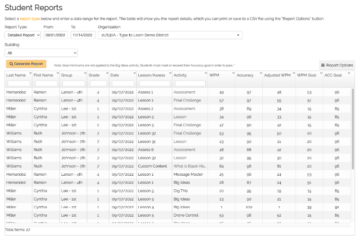 Student Reports | Type to Learn Reporting
