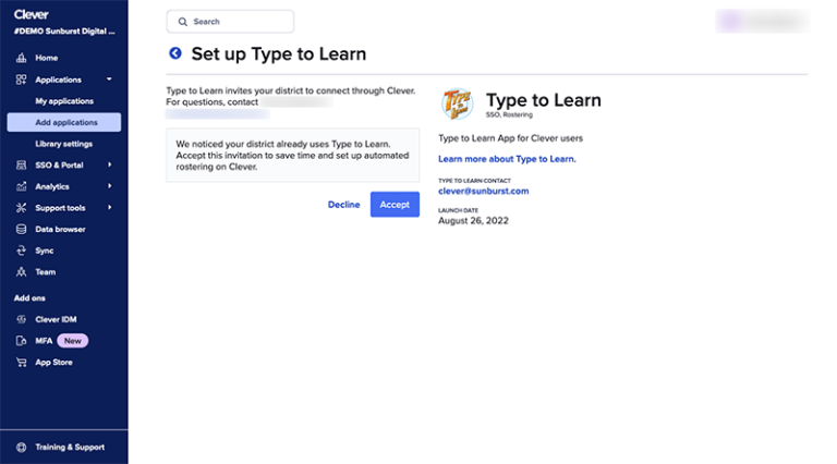 Connecting to the Type to Learn App in Clever | Type to Learn